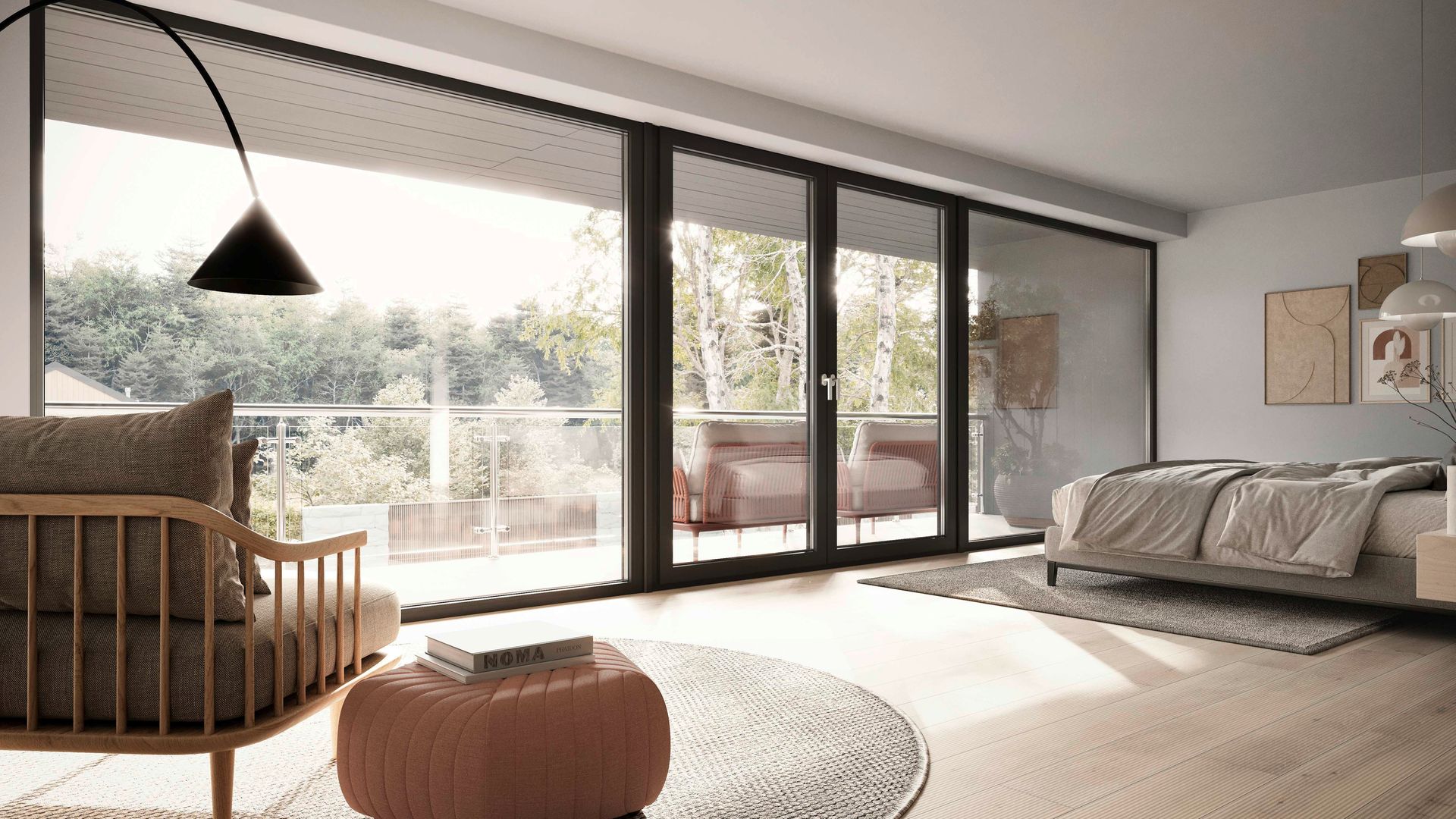 Baie vitrée pour la chambre : avantages et idées d'aménagement | REHAU